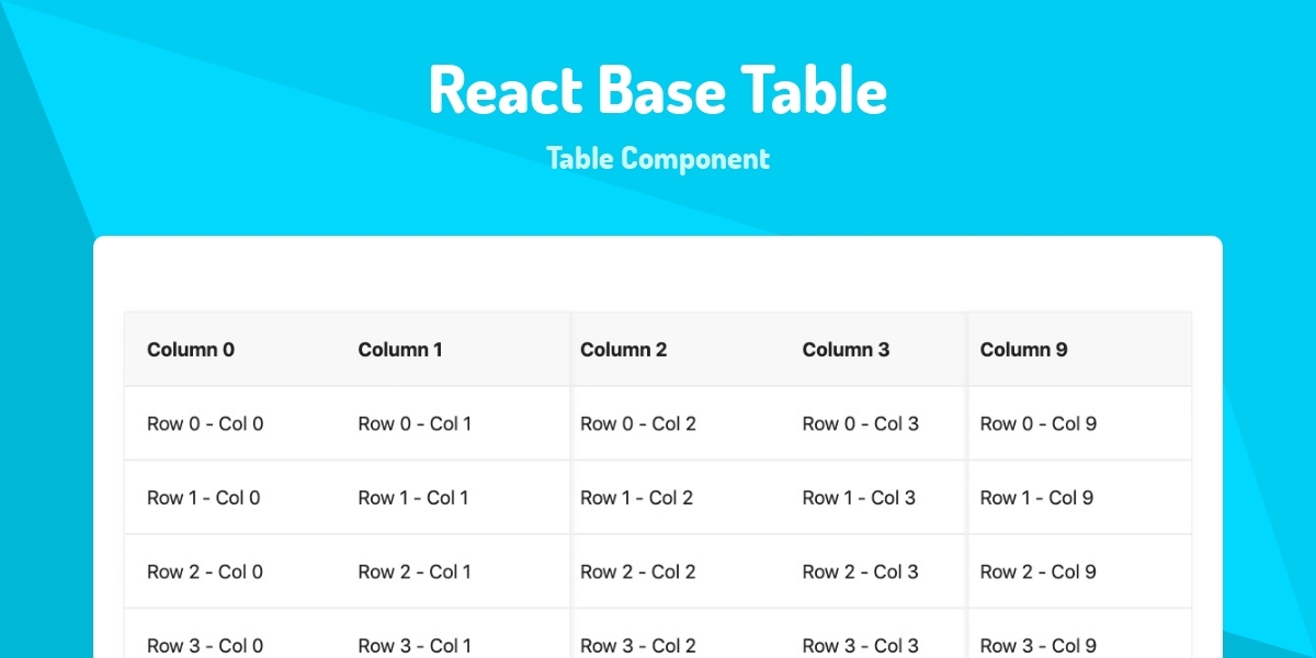 React Base Table Table Component Made With Reactjs